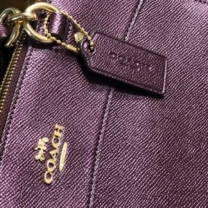 Coach | Bags | Coach Dark Purple Leather Carryall Purse | Poshmark